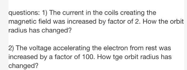 Solved EXPERIMENT 5: THE SPECIFIC CHARGE OF THE ELECTRON | Chegg.com