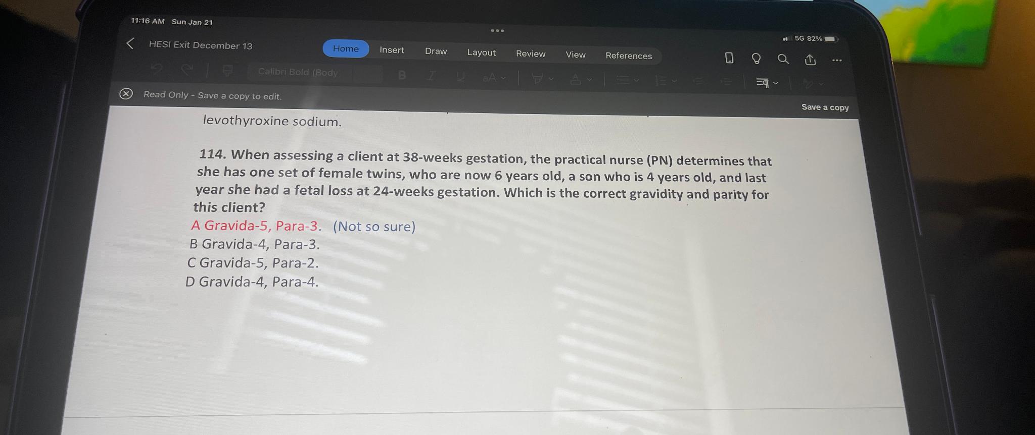 Solved Read Only - ﻿Save a copy to edit.levothyroxine | Chegg.com