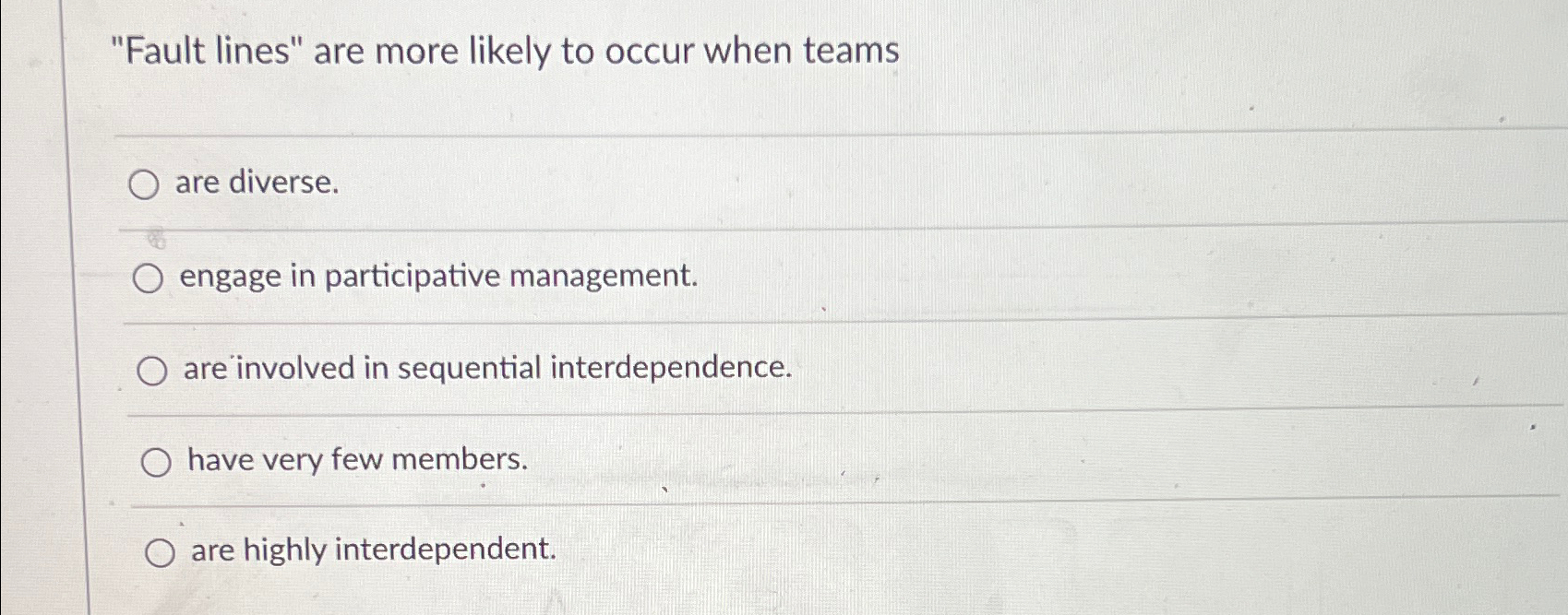 Solved "Fault lines" are more likely to occur when | Chegg.com