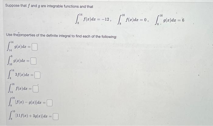 Solved Suppose that f and g are integrable functions and | Chegg.com