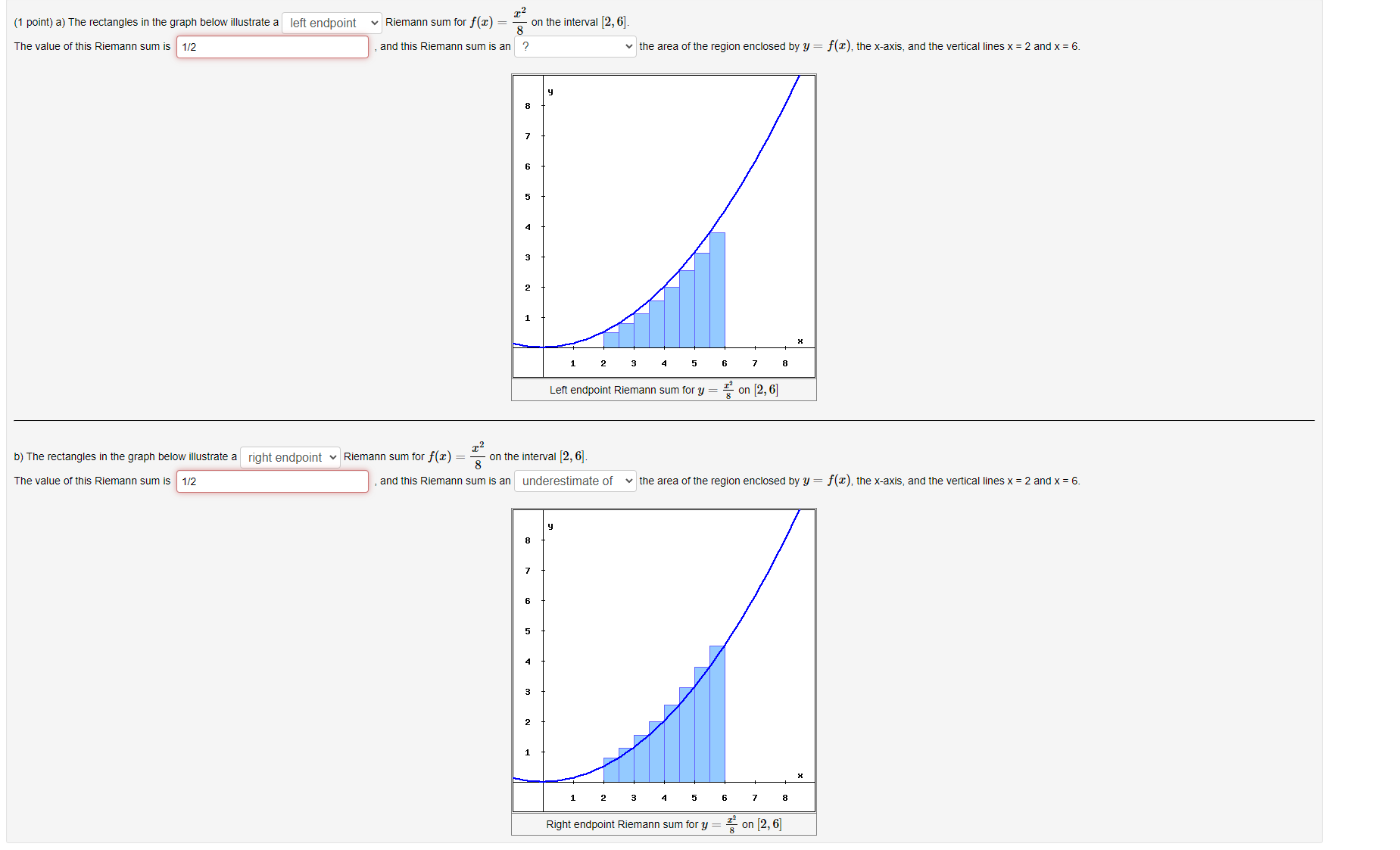 Solved (1 ﻿point) ﻿a) ﻿The rectangles in the graph below | Chegg.com