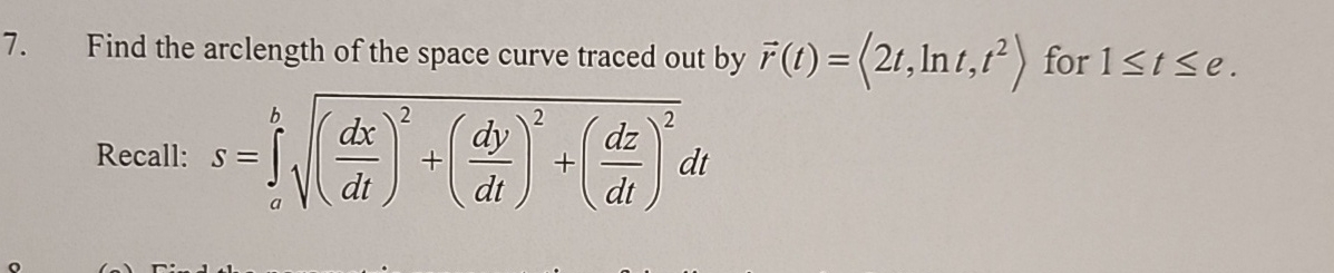 Solved Find the arclength of the space curve traced out by | Chegg.com