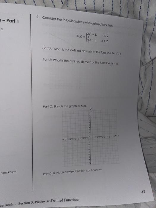 Solved Introduction to Piecewise-Defined Functions - Part 1 | Chegg.com