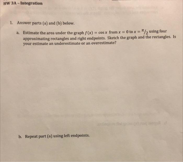 Solved Answer parts (a) and (b) below. a. Estimate the area | Chegg.com