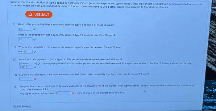Solved Suppose that the distribution of typing speed in | Chegg.com