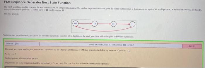 FSM Sequence Generator Next State Function The next | Chegg.com