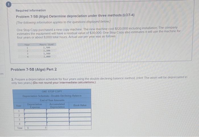 Solved Exercise 7-14 (Algo) Determine depreciation expense | Chegg.com