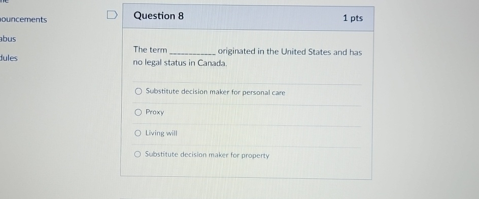 Solved ouncementsQuestion 81 ﻿ptsabusdulesThe term | Chegg.com