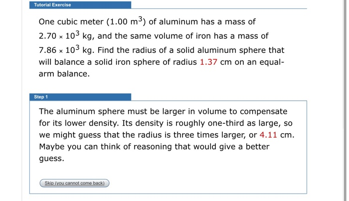 Solved Tutorial Exercise One cubic meter (1.00 m3) of | Chegg.com