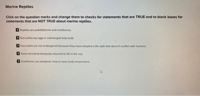 Solved Marine Reptiles Click on the question marks and | Chegg.com