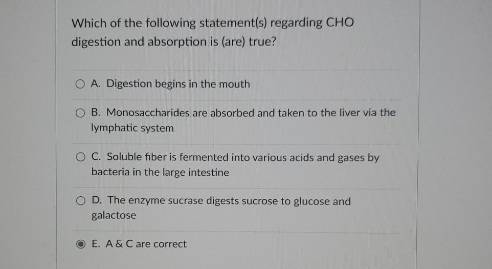 Solved Which of the following statement(s) ﻿regarding CHO | Chegg.com