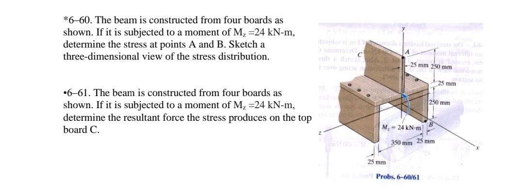 Solved ∗6−60. The beam is constructed from four boards as | Chegg.com