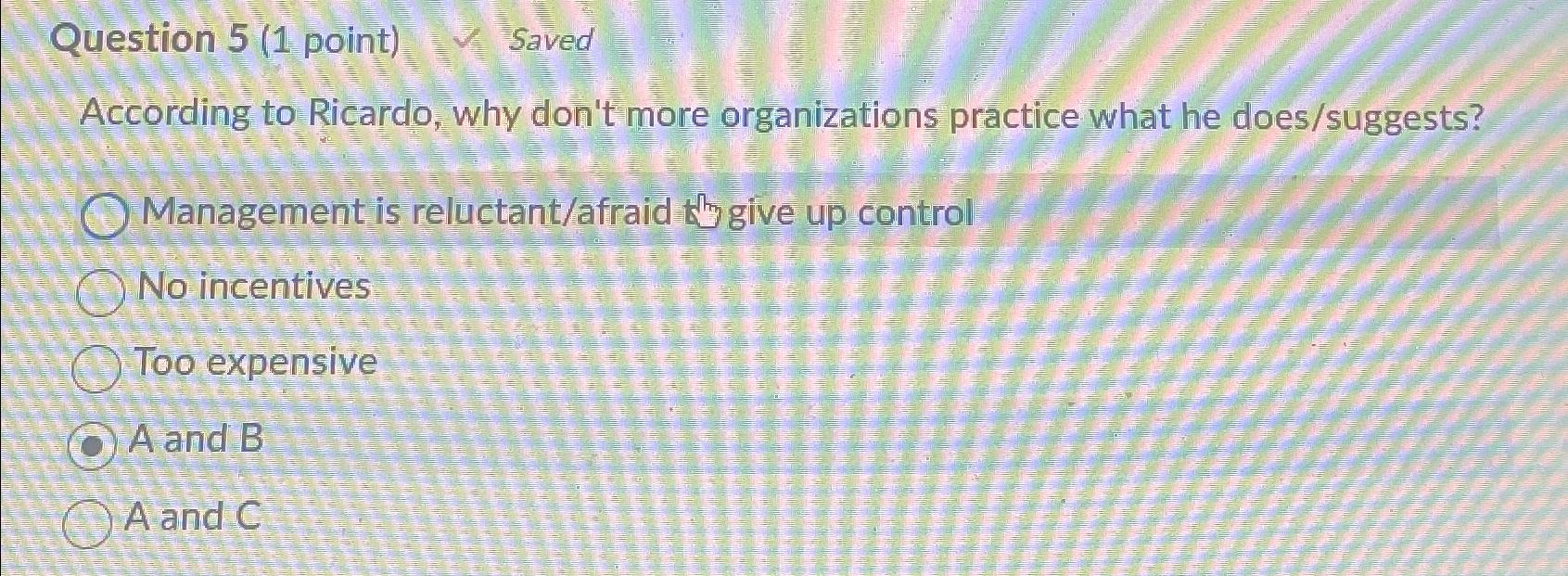 Solved Question 5 (1 ﻿point)SavedAccording to Ricardo, why | Chegg.com