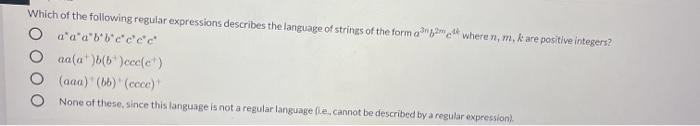Solved Which of the following regular expressions describes | Chegg.com