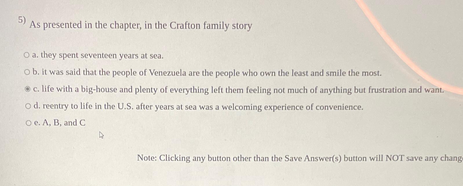 Solved As presented in the chapter, in the Crafton family | Chegg.com