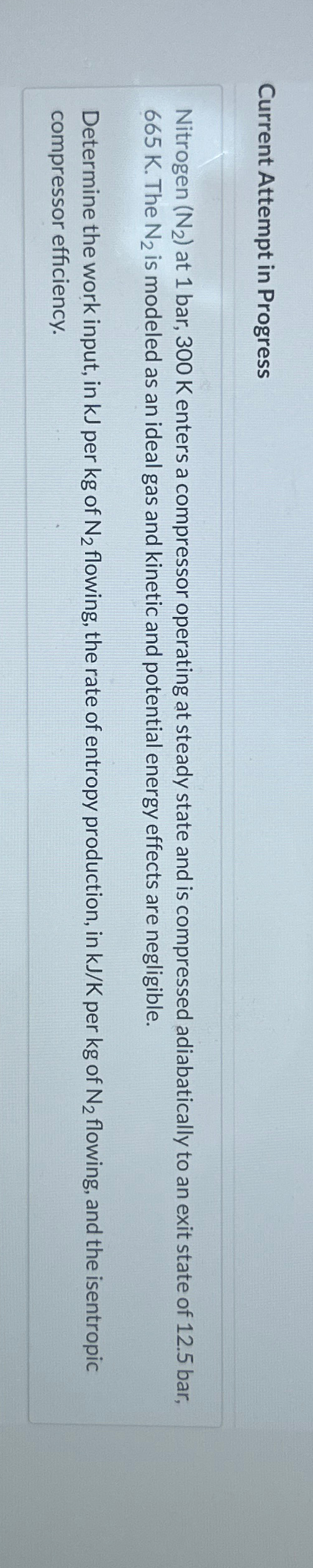 Current Attempt in ProgressNitrogen ) ﻿at 1 ﻿bar, | Chegg.com