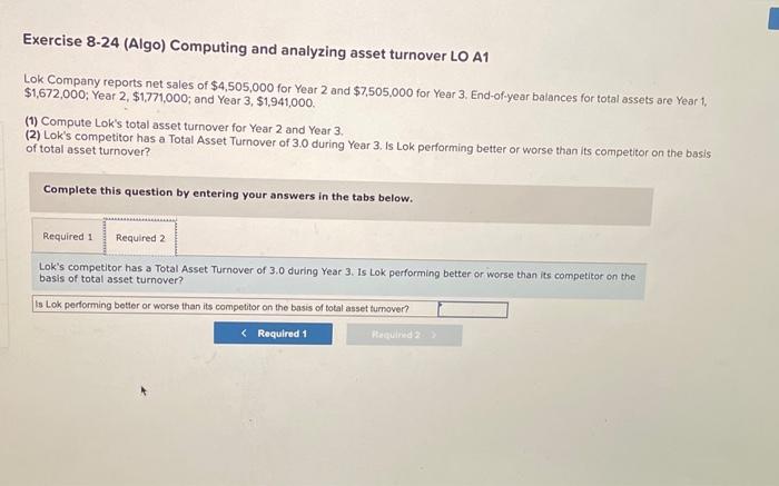 Solved Exercise 8-24 (Algo) Computing and analyzing asset | Chegg.com