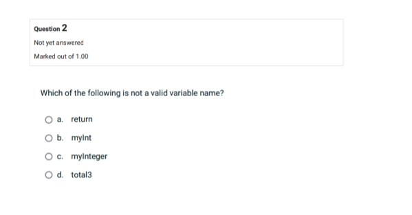 Solved Question 2Not yet answeredMarked out of 1.00Which of | Chegg.com