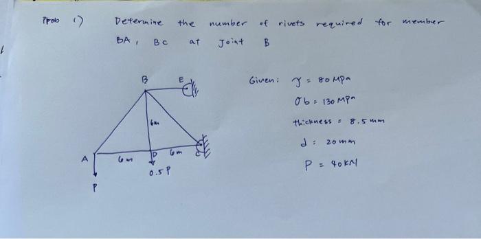 Solved Determine the number of rivets required for member | Chegg.com