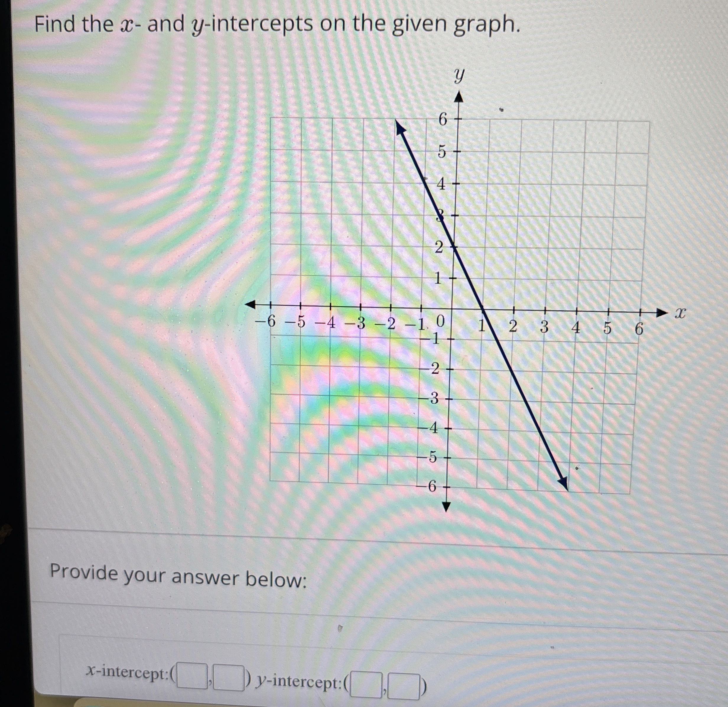 Find the x - ﻿and y-intercepts on the given | Chegg.com