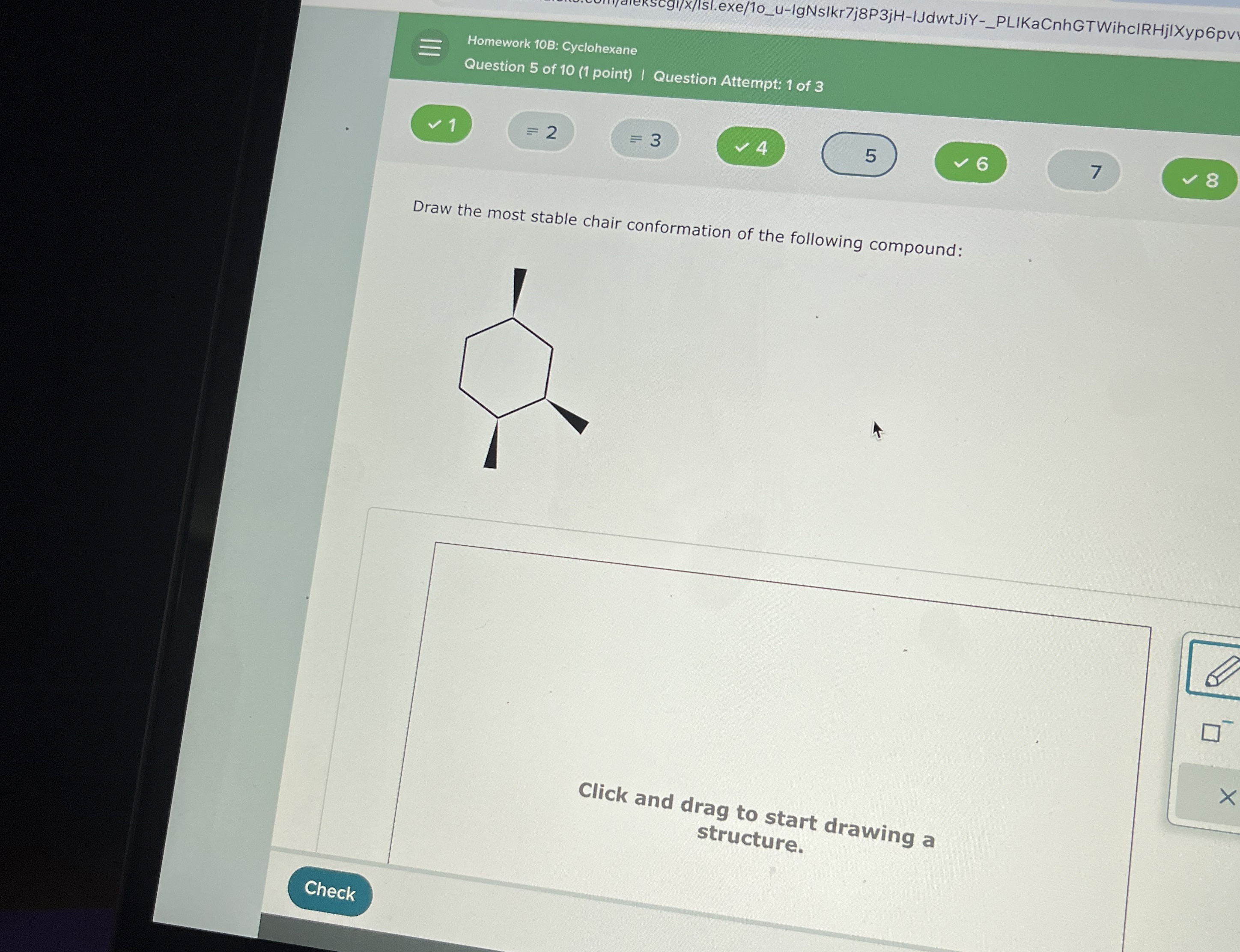 Solved Draw the most stable chair conformation of the | Chegg.com