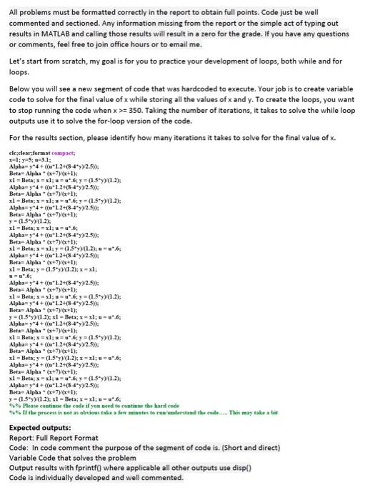 Solved All problems must be formatted correctly in the | Chegg.com