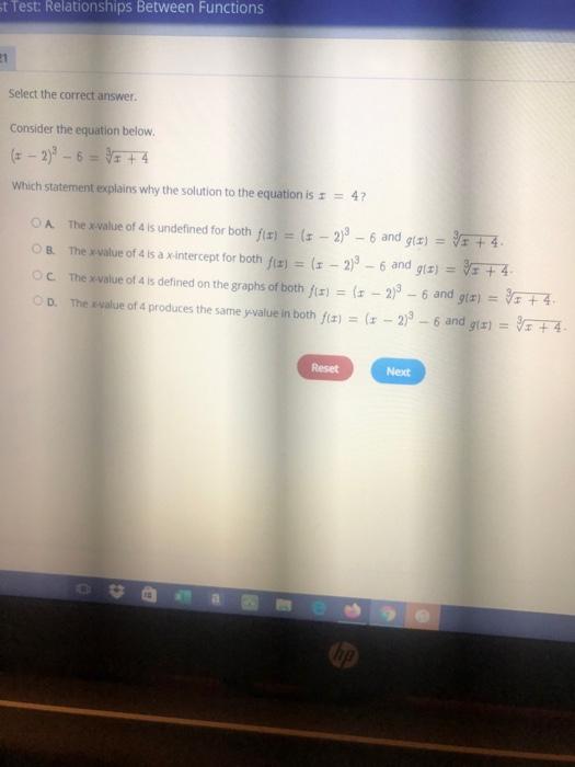 Solved at Test: Relationships Between Functions 81 Select | Chegg.com