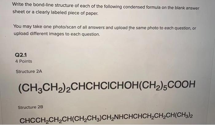 Solved Write the bond-line structure of each of the | Chegg.com