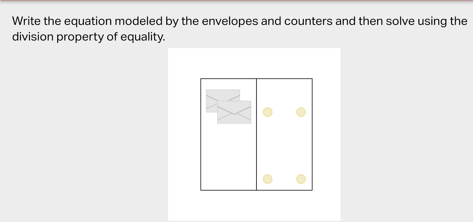Solved Write the equation modeled by the envelopes and | Chegg.com