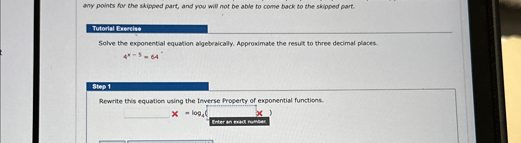 Solved Solve the exponential equation algebraically. | Chegg.com