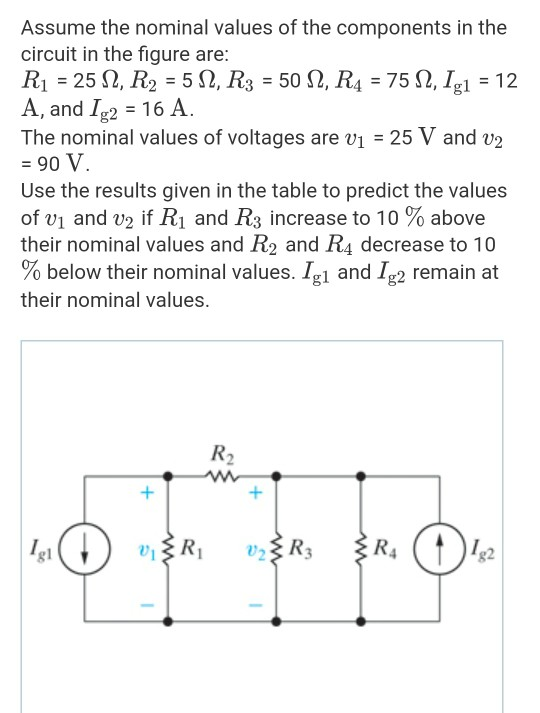 Solved Assume the nominal values of the components in the | Chegg.com