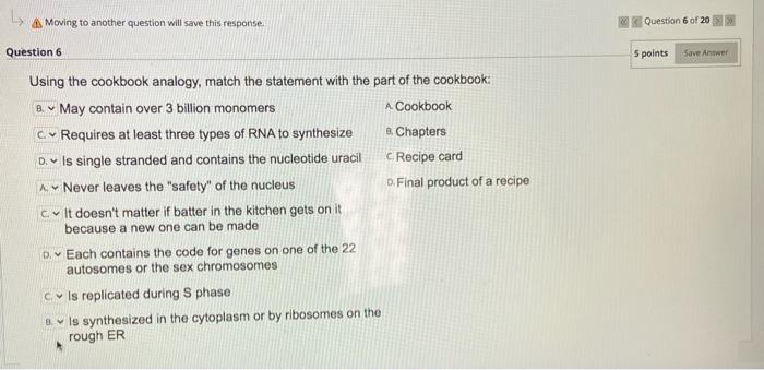 Solved Using the cookbook analogy, match the statement with | Chegg.com