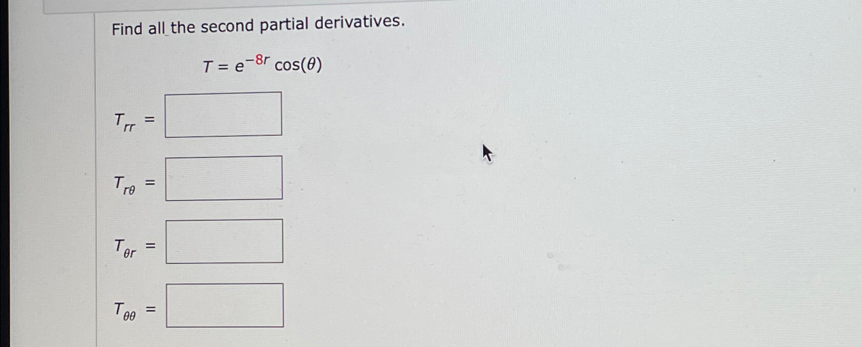 Solved Find all the second partial | Chegg.com