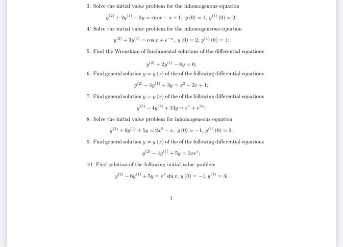 Solved 3. Solve the initial value problem for the | Chegg.com