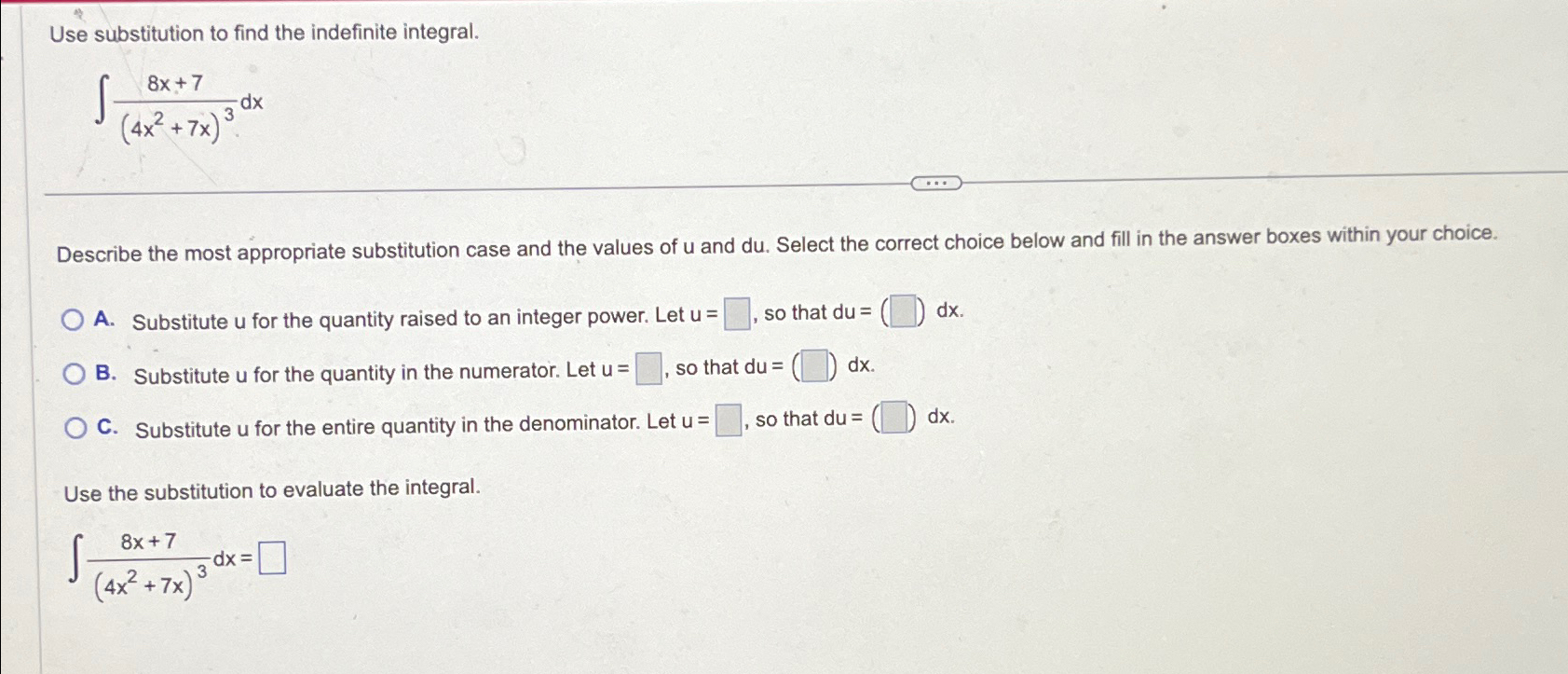 Solved Use substitution to find the indefinite | Chegg.com