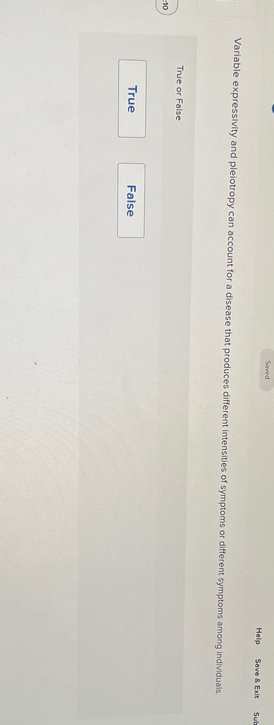 Solved SavedHelpSave & ExitSubVariable expressivity and | Chegg.com