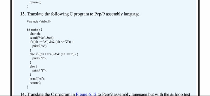Solved Return 0 13 Translate The Following Program To