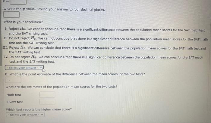 Solved The College Board SAT college entrance exam consists | Chegg.com