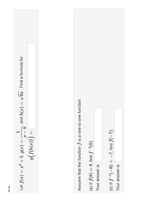 Solved Let f(x)=x2+5,g(x)=x−81, and h(x)=6x g(f(h(x)))= | Chegg.com