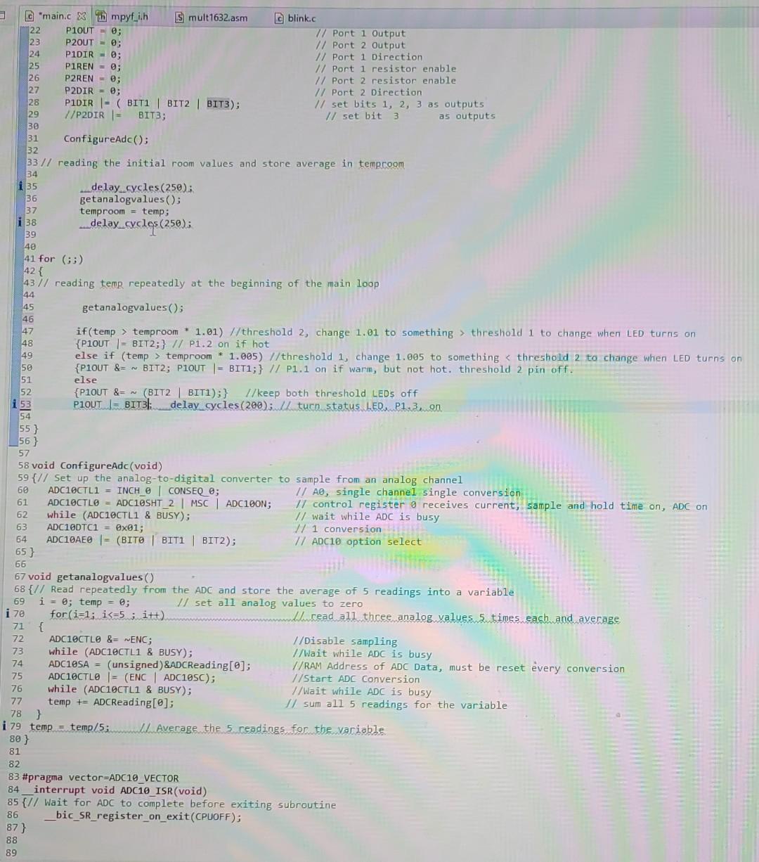 I NEED HELP PROGRAMMING IN ASSEMBLY C ON THE MSP430 | Chegg.com