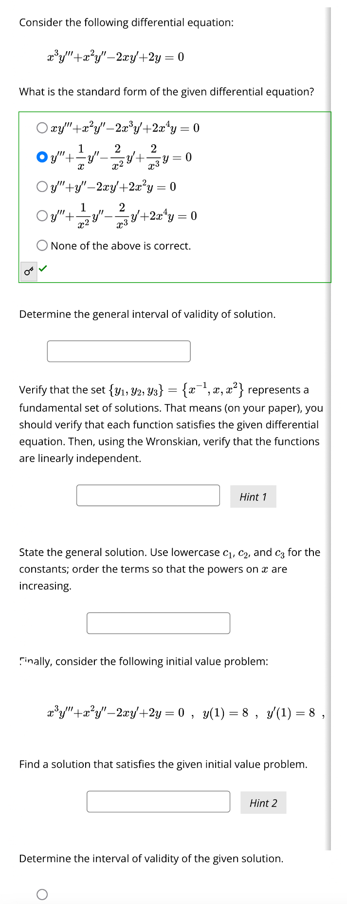 Solved Consider the following differential | Chegg.com