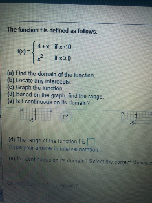Solved The function fis defined as follows. 4+x ifx