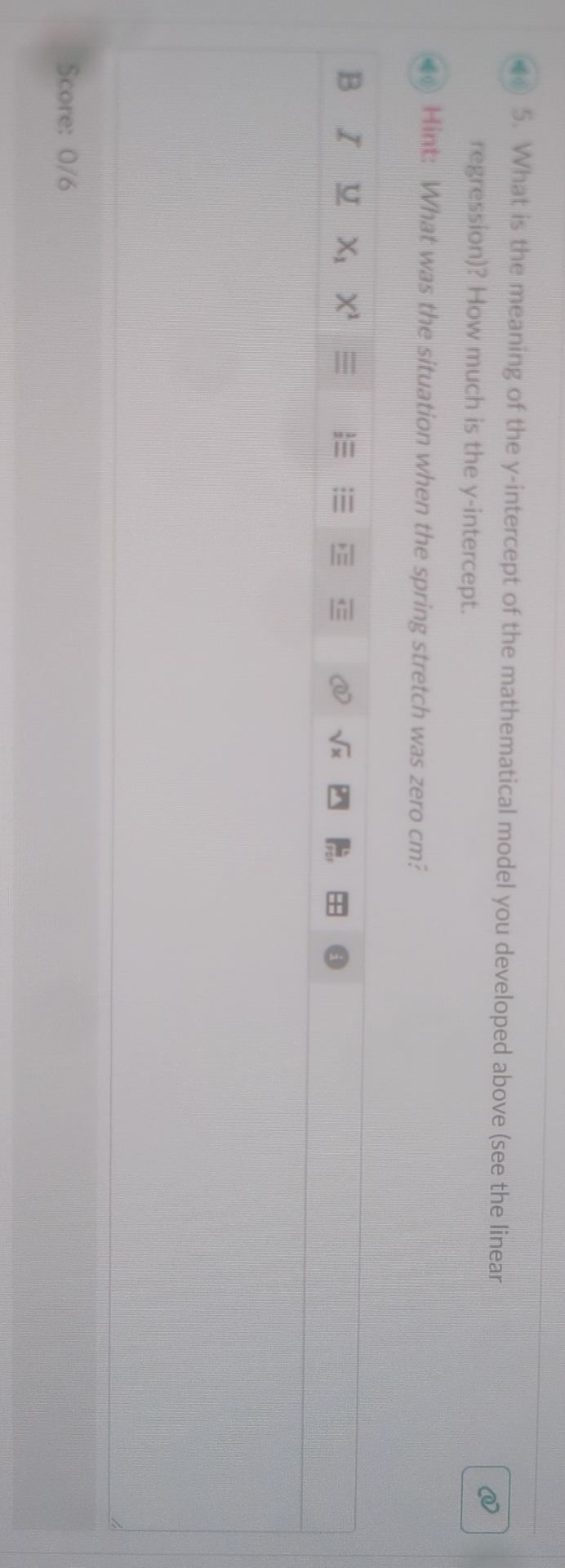 Solved What is the meaning of the y-intercept of the | Chegg.com