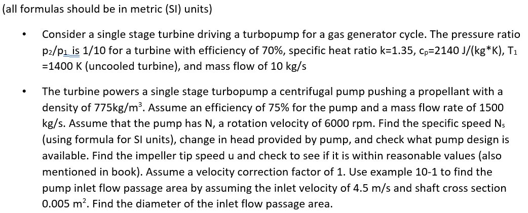 Solved by an EXPERT (all formulas should be in metric (SI) | Chegg.com