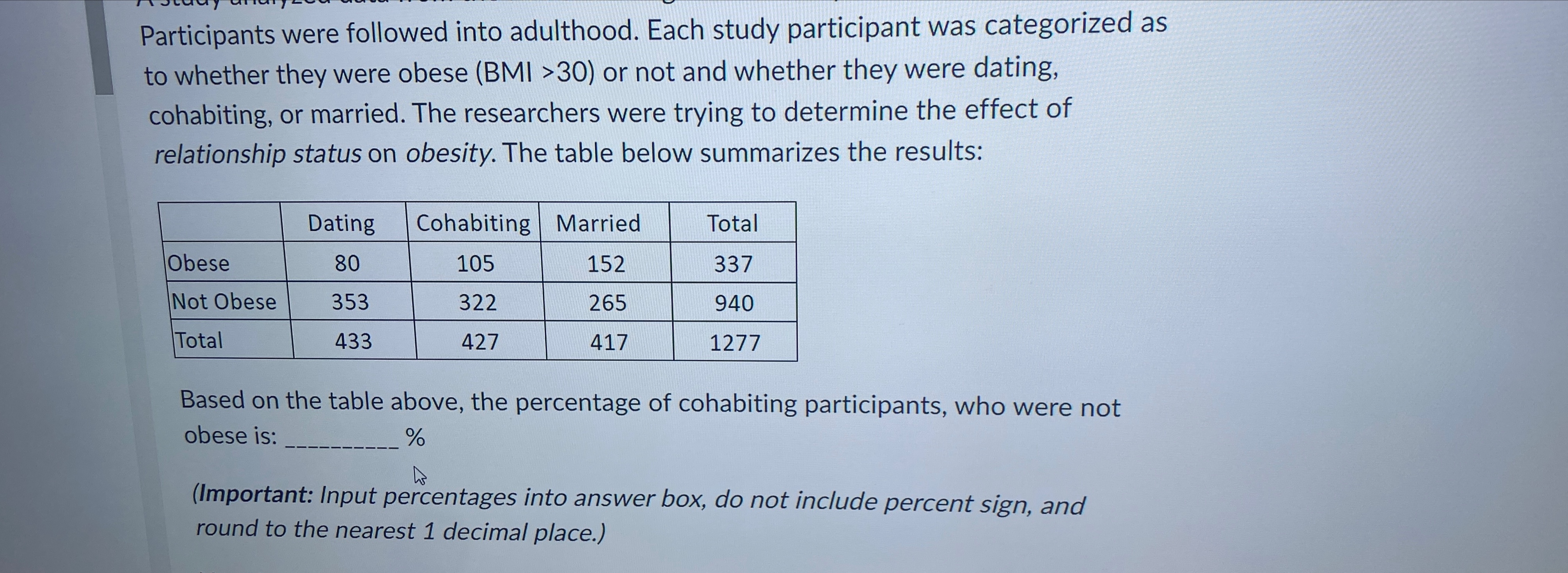 Solved Participants were followed into adulthood. Each study | Chegg.com