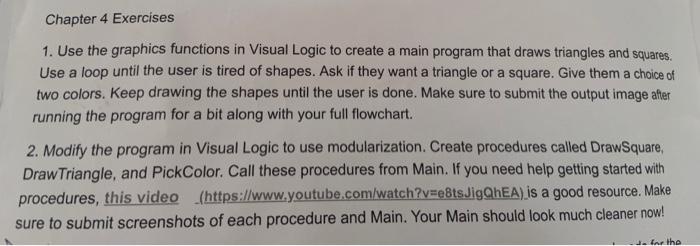 Solved please complete in the visual logic program and post | Chegg.com