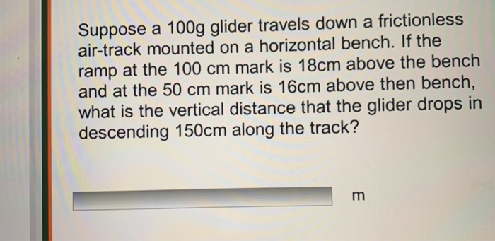Solved Suppose a 100g glider travels down a frictionless | Chegg.com