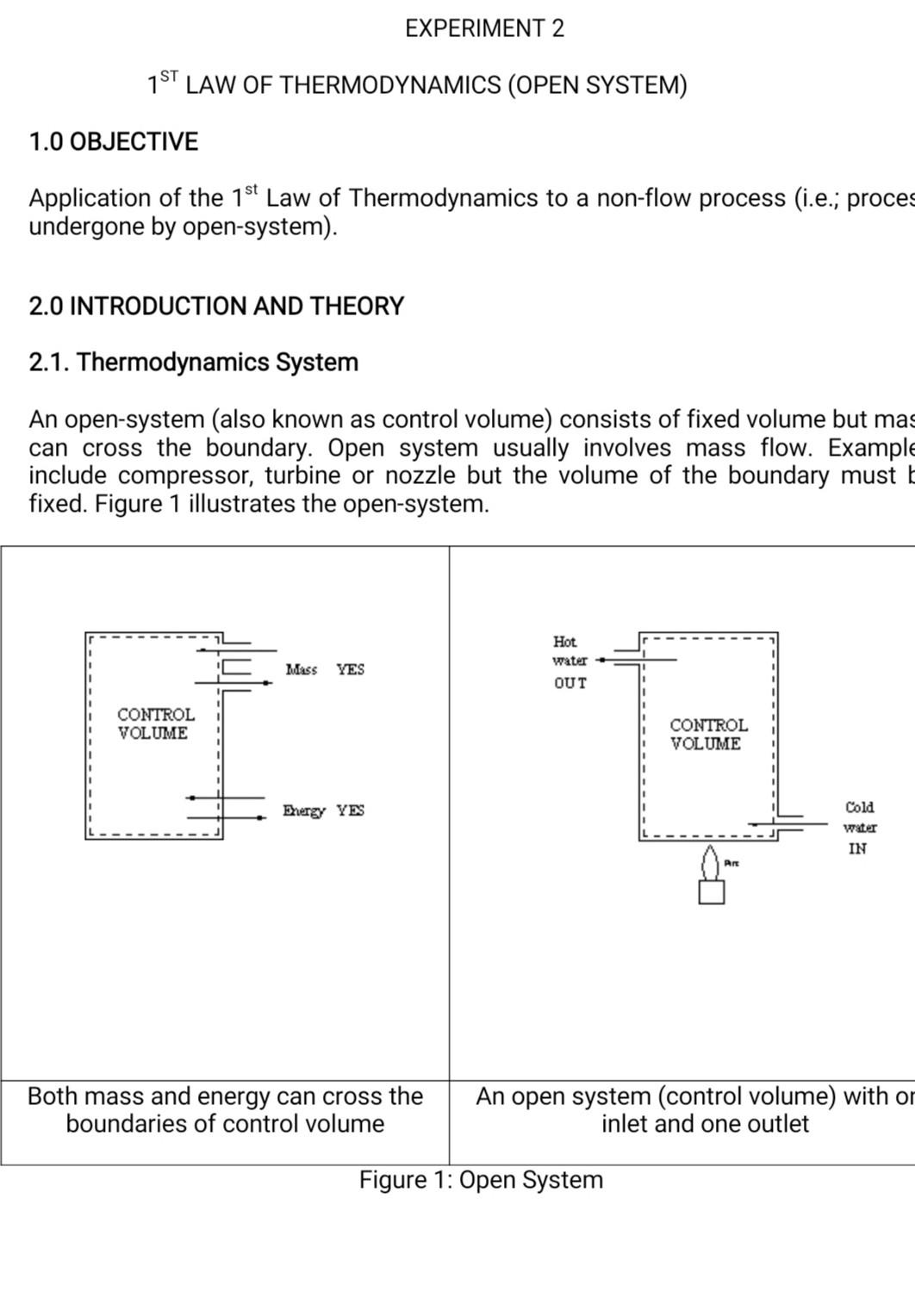 Solved EXPERIMENT 2 1ST LAW OF THERMODYNAMICS (OPEN SYSTEM) | Chegg.com