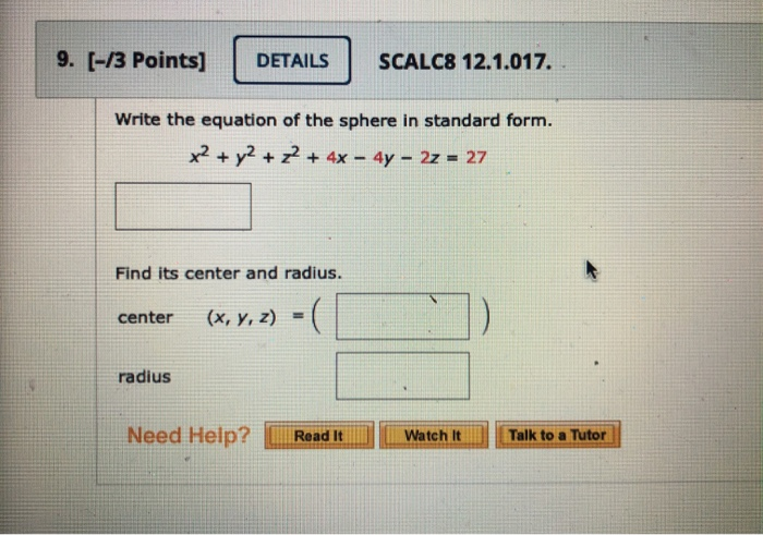 Solved 9. [-13 Points] DETAILS SCALC8 12.1.017. Write the | Chegg.com
