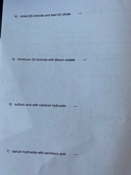 Solved SUPPLEMENTAL EXPERIMENT - NET IONIC EQUATIONS Name: | Chegg.com